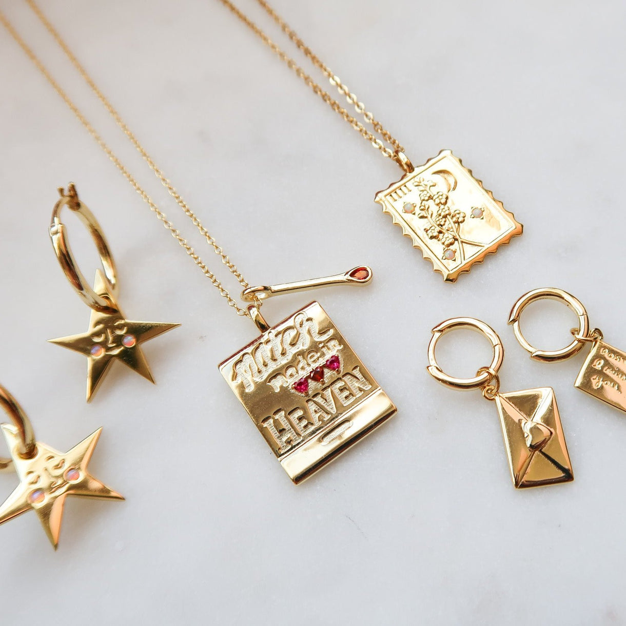 Blushing Face Star Hoop Earrings | Bittersweet – Bittersweet